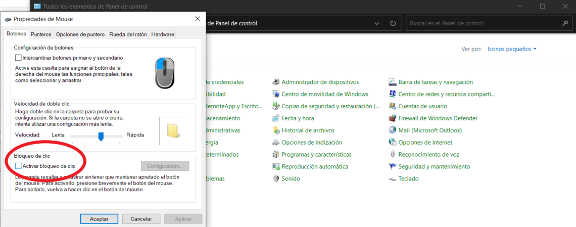 Windows 10, la selección de texto con el ratón no funciona